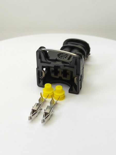 Разъем (колодка, фишка) 2 контакта (2 pin) мама 282189-1 топливной форсунки Logan ВАЗ 2108-10 ...