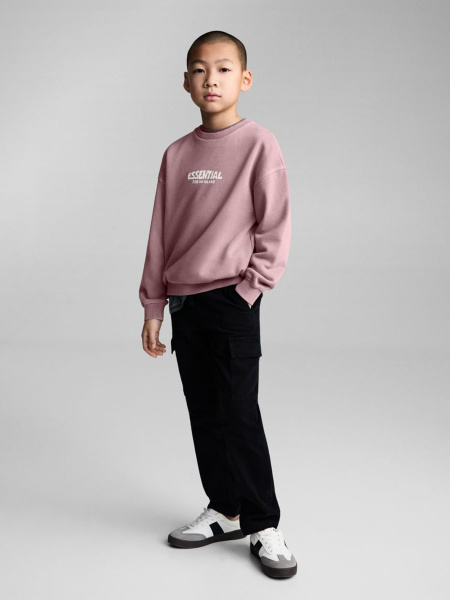 Свитшот Мальчики MANGO Kids светло-фиолетовый Хлопок, размер 152 Пакистан купить c доставкой на ...