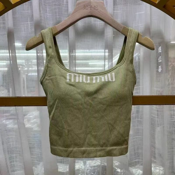 Майка Женский Miu Miu светло зеленый размер универсальный Хлопок Повседневный Китай облегающий