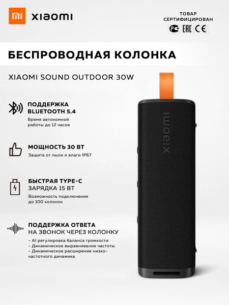 Беспроводная колонка Xiaomi Sound Outdoor S29D 30W, черный / модель ...