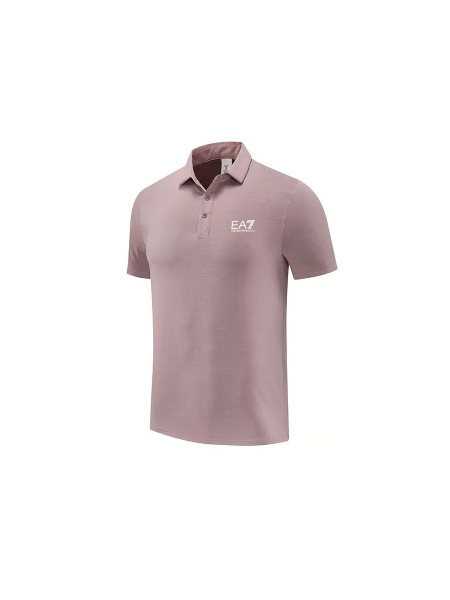 Поло Мужской EA7 бледно-бордовый Короткий, размер 54, 56 Хлопок Спортивный купить c доставкой на ...