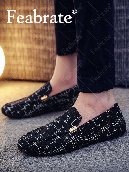 Мокасины Мужской Feabrate черный, размер 43 Без застёжки Металлические вставки На любой сезон ...