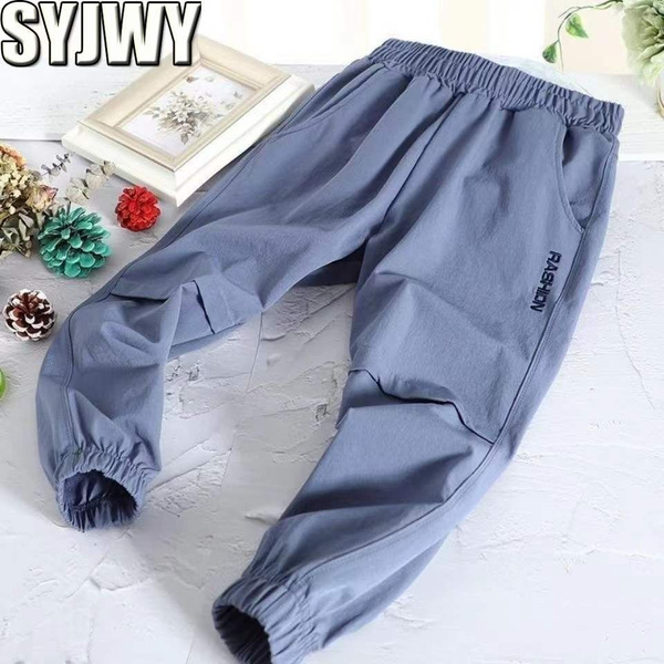 Брюки Мальчики SYJWY синий меланж Политекс Повседневный, размер 120 Лето Карманы Китай купить c ...