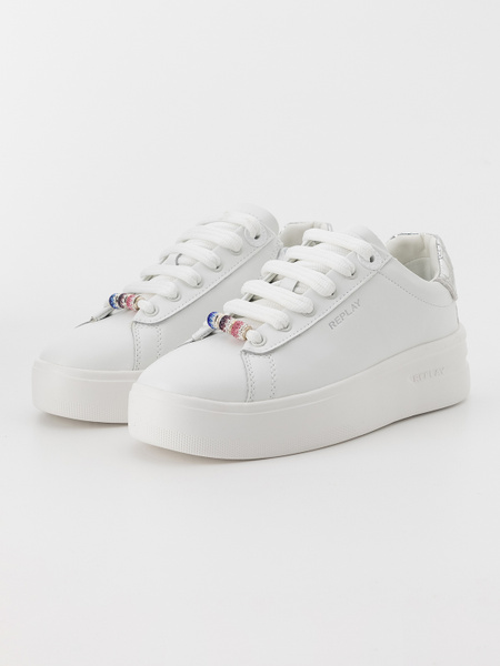 Кеды Женский Replay Натуральная кожа, размер 39 На любой сезон Шнурки ...