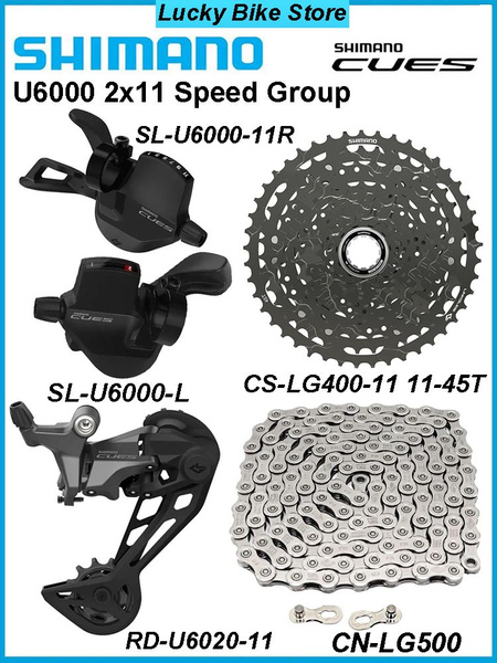 Shimano CUES U6000, группа скоростей 2x11 переключение SL-U6000-L+R/RD-U6020 (С окном), кассета ...