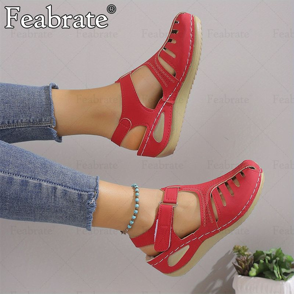 Сандалии Женский Feabrate, размер 43 Каучук, Полиэстер с ПУ пропиткой Круглый нос, Маломерит R ...