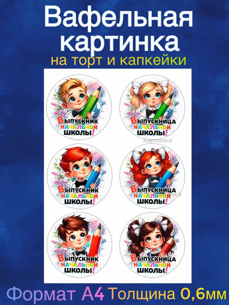 Вафельная картинка "Ура каникулы! Выпускной.". Сладкая картинка ...