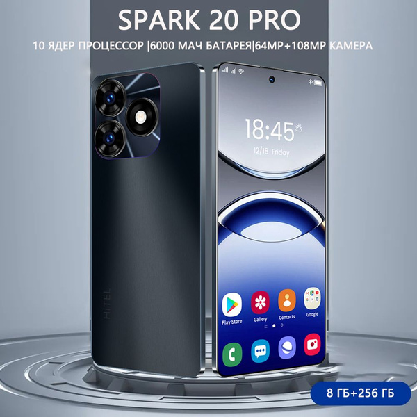 Смартфон Redmi Новейший Spark 20 Pro 256 ГБ 8 ГБ Серый IPS 2 SIM купить ...