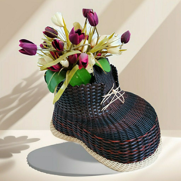 Башмак из искусственного ротанга ручной работы цвет Кедровый орех ...