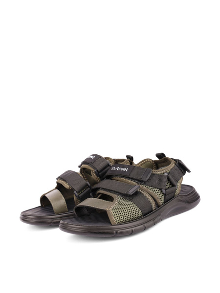 Сандалии Мужской Instreet, размер 43 Текстиль, Искусственная кожа Без каблука 6 Лето Россия ...