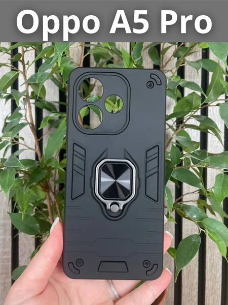 Чехол противоударный ring на Oppo A5 Pro / Оппо А5 Про (Черный) купить ...