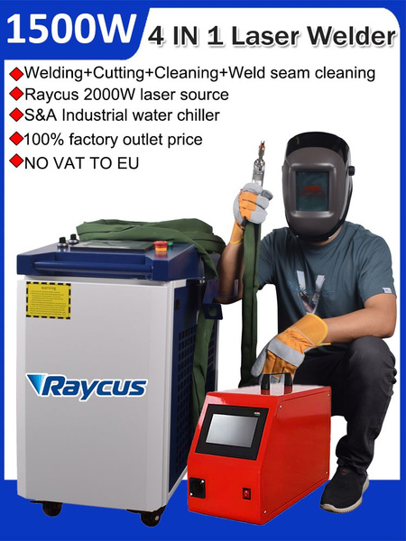 4 В 1 Raycus 1500 Вт Волоконный лазерный сварочный аппарат одинарный ...