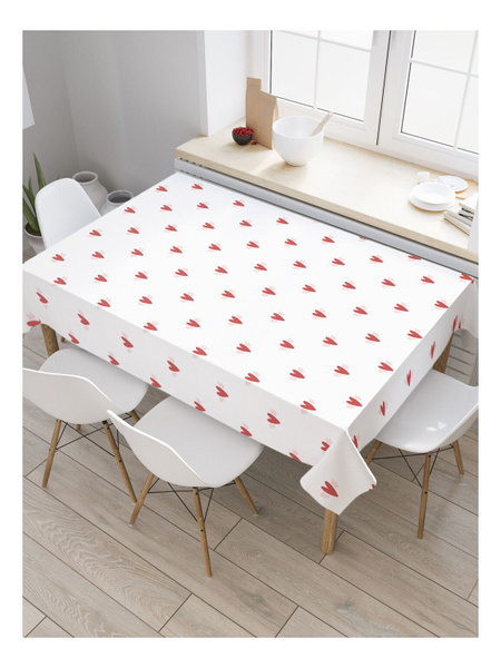 Прямоугольная тканевая скатерть на стол JoyArty с рисунком "Крылатая любовь" 145 на 180 см ...