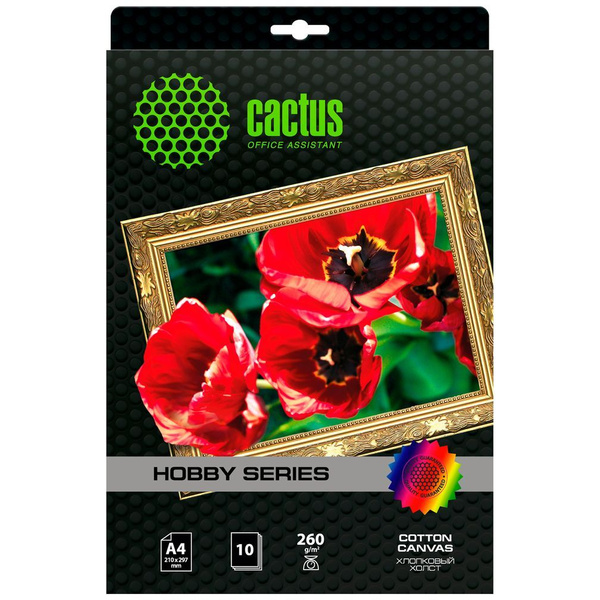 Холст Cactus A4, 260г/м2, 10л. для струйной печати CS-CA426010 купить ...