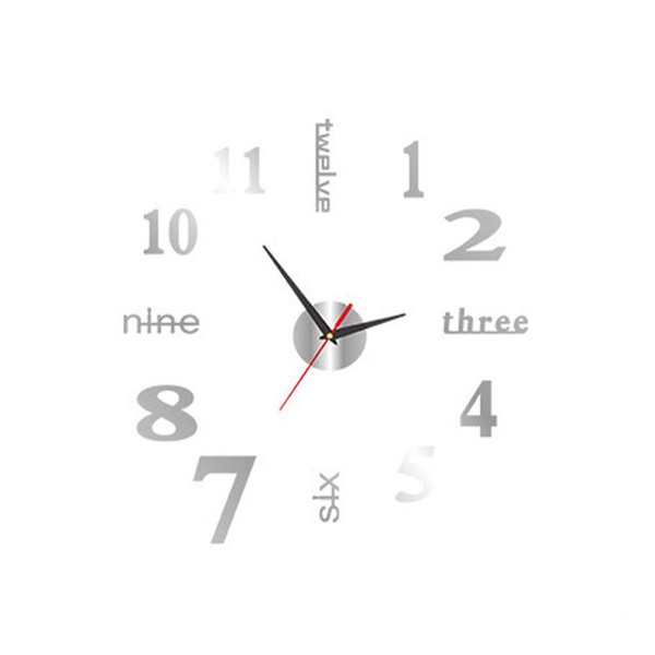 Безрамные Diy 3d зеркальные настенные часы для домашнего офиса Декор купить по низкой цене в