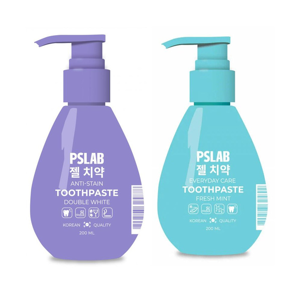 PSLAB Набор зубных паст для отбеливания зубов DOUBLE WHITE + для комплексного ежедневного ухода ...