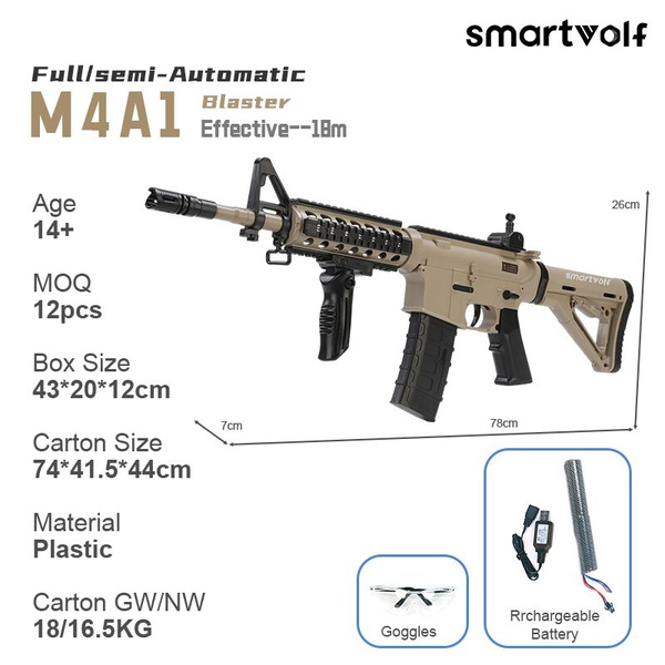 Smart Wolf M4a1 Gel Ball Blaster Gun Электрический полностью ...