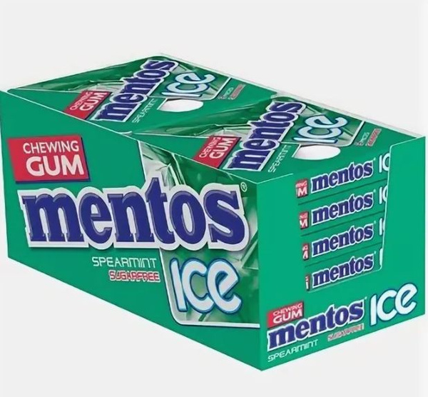 Жевательная резинка Mentos ICE сладкая Мята без сахара 12 штук*12 грамм ...