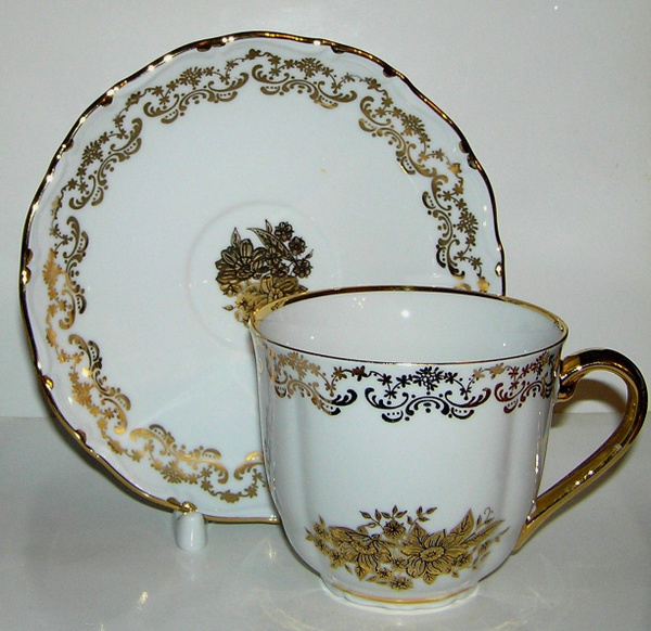 Винтаж ЧЕХИЯ 1990 х Чашка с Блюдцем Haas And Czjzek Коллекционная Фарфоровая ЧАЙНАЯ ПАРА