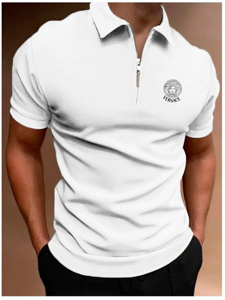 Поло Versace, размер 52, цвет белый, 95%Polyester;5%Аран - купить по ...