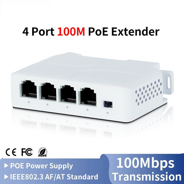 Коммутатор 4 порта PoE 10/100 Мбит/с Сетевой от 1 до 3 ретранслятор ...