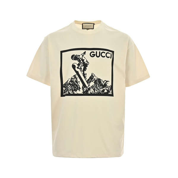 Футболка Gucci размер 44 цвет бежевый Хлопок купить по выгодной