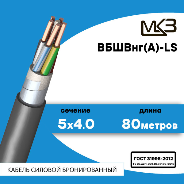 Силовой кабель МКЗ ВБШвнг(A)-LS 5 4 мм² - купить по выгодной цене в ...