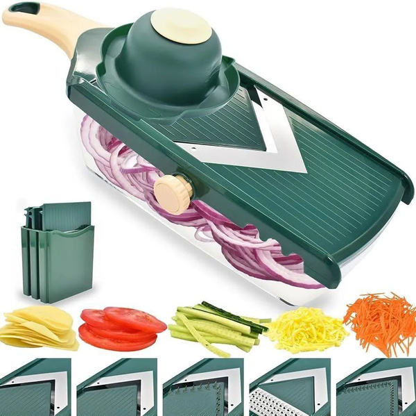 Кухня Регулируемая мандолина-ломтерезка, ультра-острый V-образный нож ...