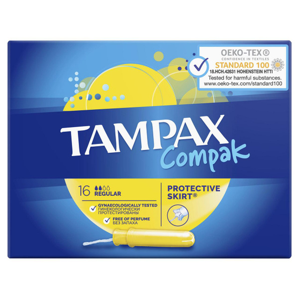 Тампоны TAMPAX Compack Regular, 16шт - купить с доставкой по выгодным ...