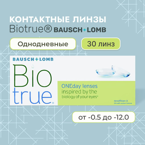 Контактные линзы Bausch + Lomb, Biotrue OneDay, 30 линз I 8.6 I -2.25 I ...