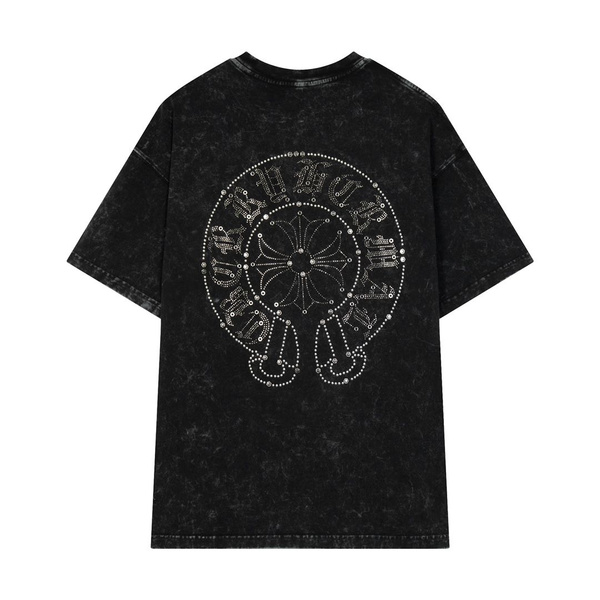 Футболка Chrome Hearts, размер 48, 46, цвет серо-черный, 100% хлопок ...