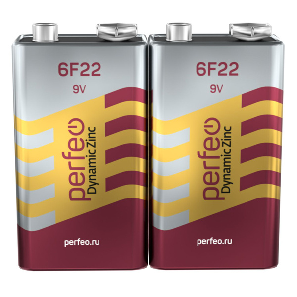 Perfeo Батарейка Крона (6F22, 1604D), Солевой тип, 9 В, 2 шт - купить с доставкой по выгодным ...