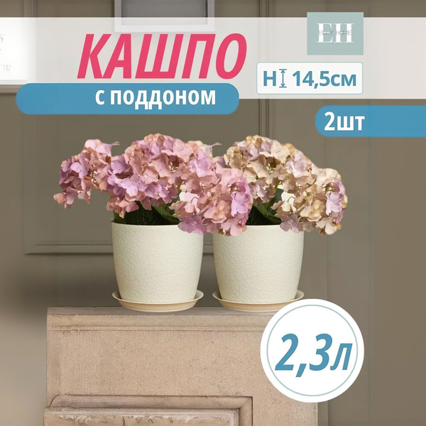 Горшок для цветов Elly Home, 2,3 л, 2 шт - купить с доставкой по ...