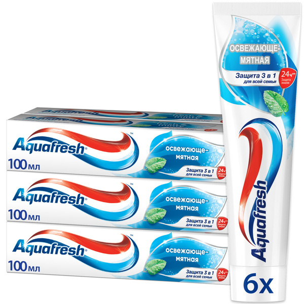 Зубная паста Aquafresh Освежающе-мятная с фтором для тройной защиты ...
