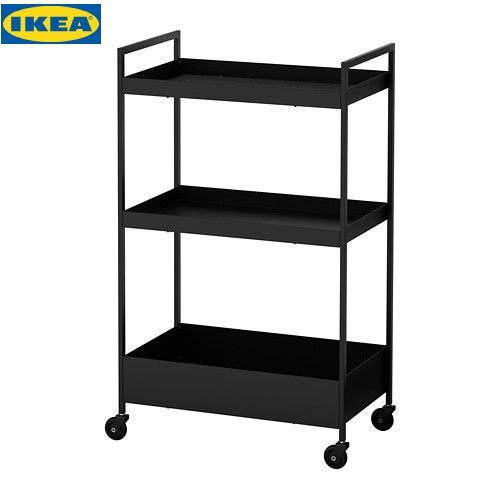 IKEA NISSAFORS Тележка, черная,50,5х30х83см купить на OZON по низкой ...