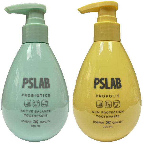 PSLAB Набор зубных паст от кариеса с пробиотиками ACTIVE BALANCE + для ухода за деснами с ...