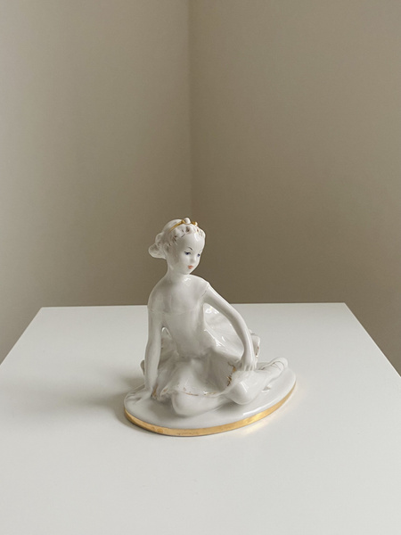 Статуэтка Юная балерина Машенька Фарфор ЛФЗ СССР Позолота Красивая Состояние купить по