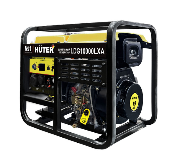 Электрогенератор дизельный LDG 10000LXA Huter - 7.5 кВт (max 8.5 кВт) ручной стартер + электро ...