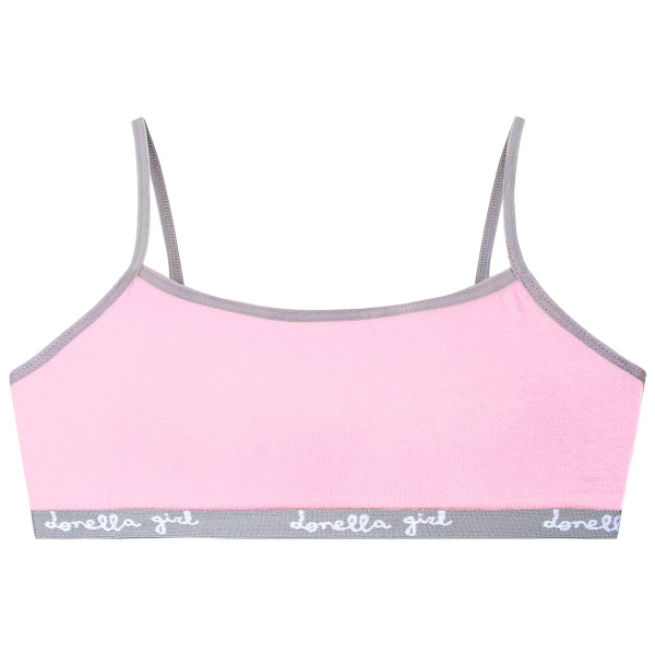 Топ Девочки Donella разноцветный, размер 164, 170 Хлопок Бретельки Повседневный Бег, Йога Турция ...