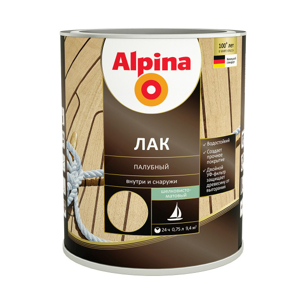 Лак строительный Alpina, основа Уретано-алкидная, работы Внутренние ...