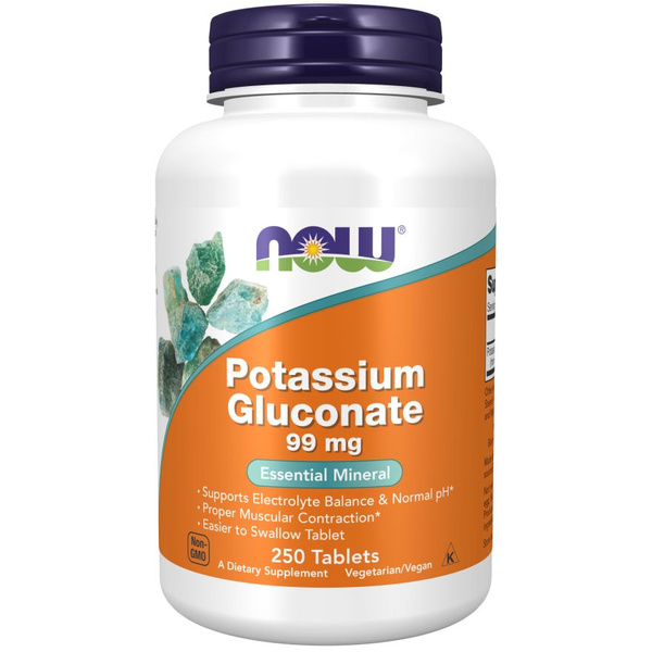 Глюконат Калия 99 мг 250 таблеток, NOW Potassium Gluconate, Для ...