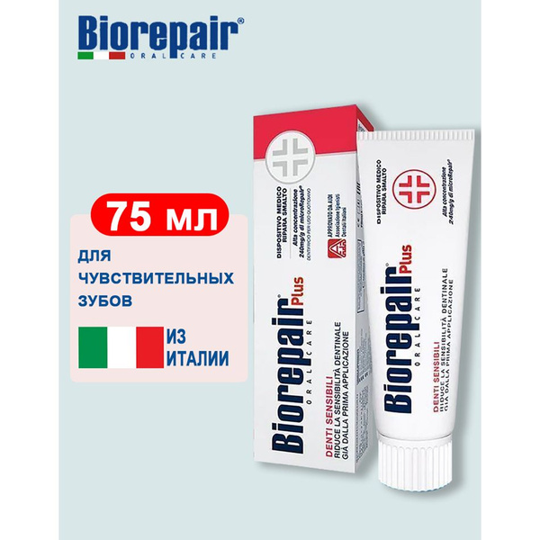 Зубная паста Biorepair Plus Sensitive Teeth для чувствительных зубов ...