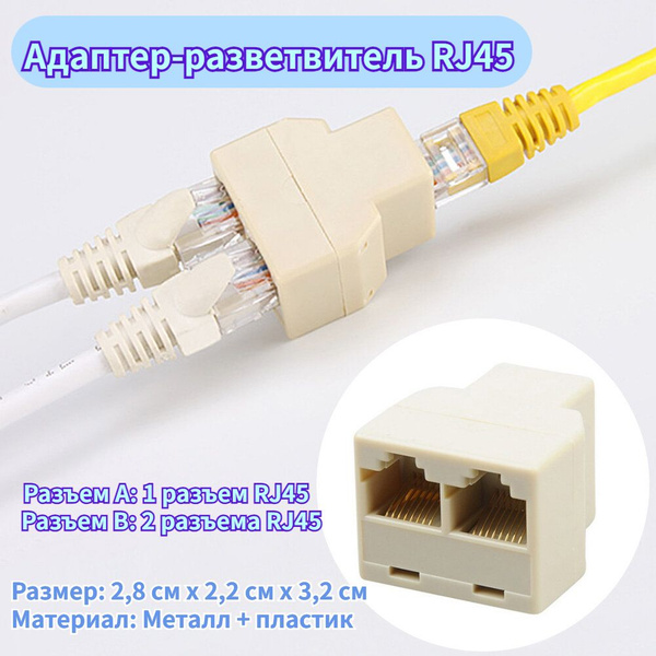 RJ45, двухпортовый сетевой разветвитель от 1 до 2 - купить с доставкой ...
