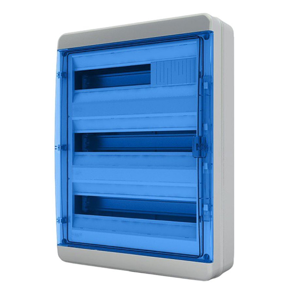 Щит распределительный навесной Tekfor BNS 65-54-1 54 модуля прозрачная синяя дверца IP65 ...