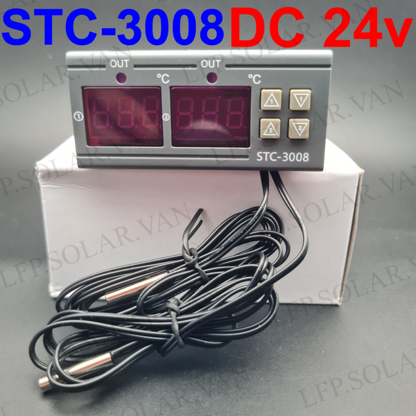 Терморегулятор STC-3008 DC24v; термостат, контроллер температуры - с 2x датчиком температуры для ...