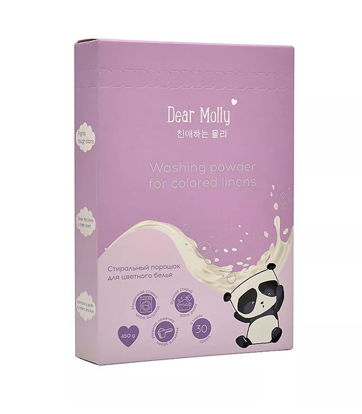 Порошок стиральный DEAR MOLLY для цветного белья 450 гр концентрат без парабенов - купить с ...