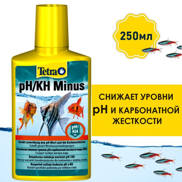 Характеристики Средство для воды Tetra pH/KH Minus 250 мл, снижает ...