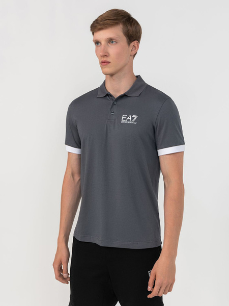 Поло EA7, размер 50, 52, цвет темно-серый, хлопок 100% - купить по выгодной цене в интернет ...