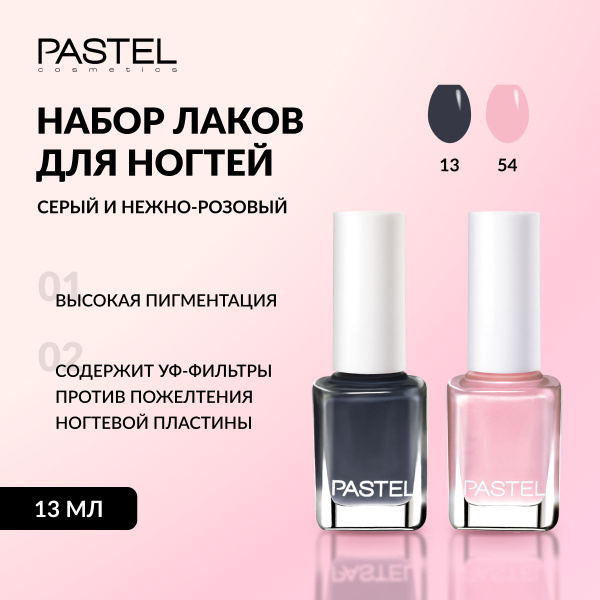 Лак для ногтей PASTEL обычный, быстросохнущий без лампы, стойкий, с ...