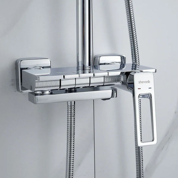 Душевая стойка Shevanik S6826 с длинным изливом, хром купить на OZON по низкой цене (1622887263)